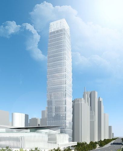 SU model of the Guomao Phase III office building building 3D model ...
