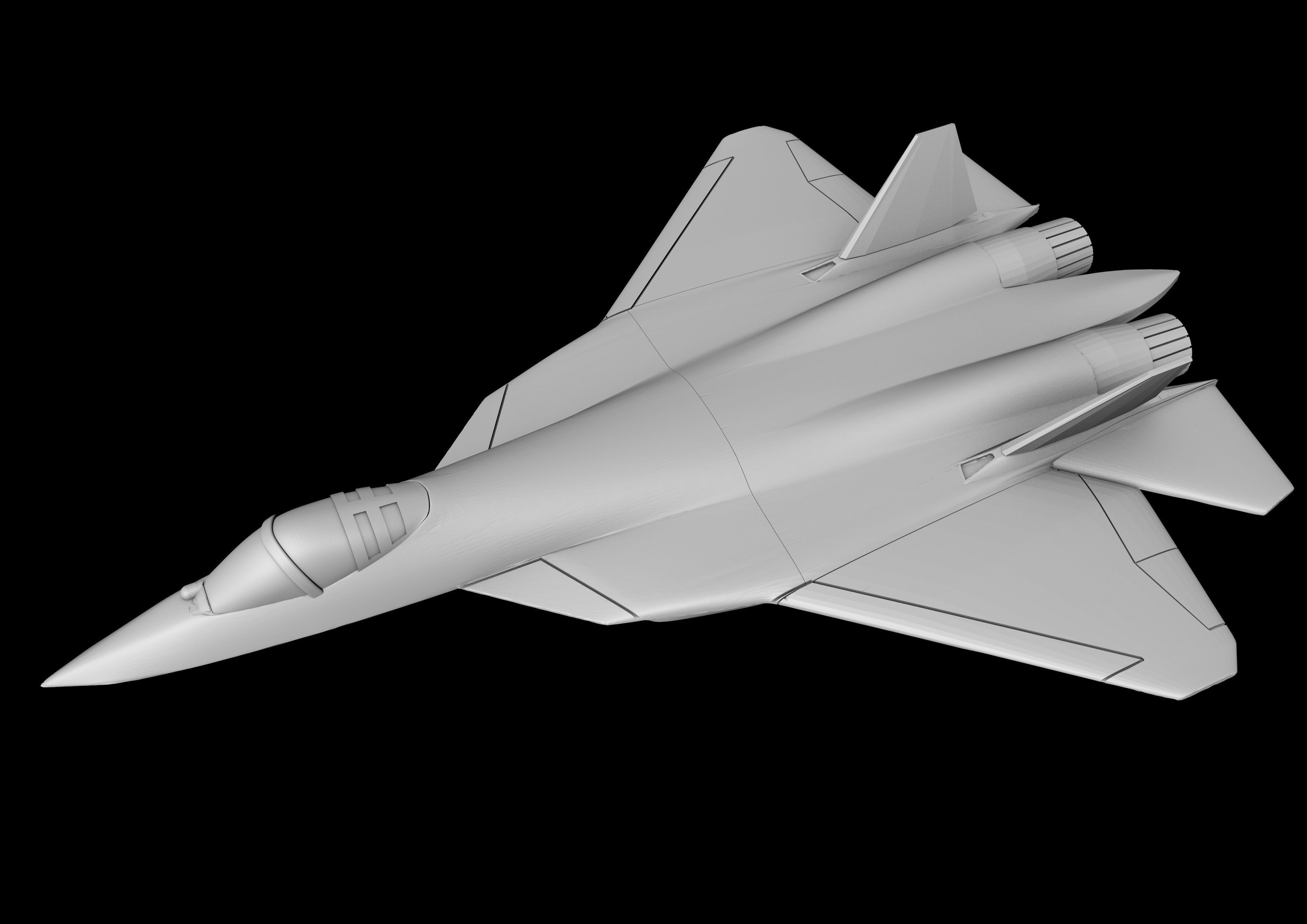 STL FILES OF SCALE MODEL SUKHOI SU-57 FELON Scale 1-100 3D model 3D ...