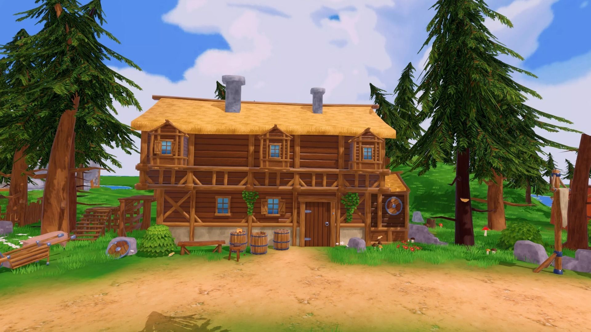 3D model Stylized Medieval Village - Unity URP VR / AR / low-poly ...