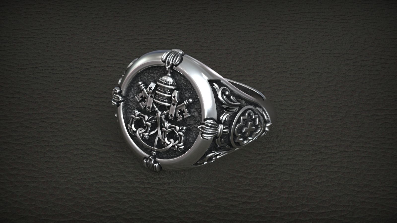 The Keys of Heaven Saint Peter Symbol Christian Ring 3D model 3D ...