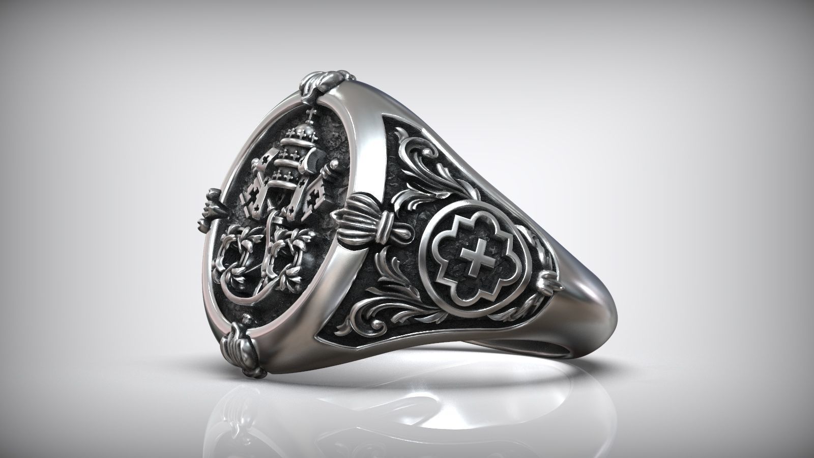 The Keys of Heaven Saint Peter Symbol Christian Ring 3D model 3D ...