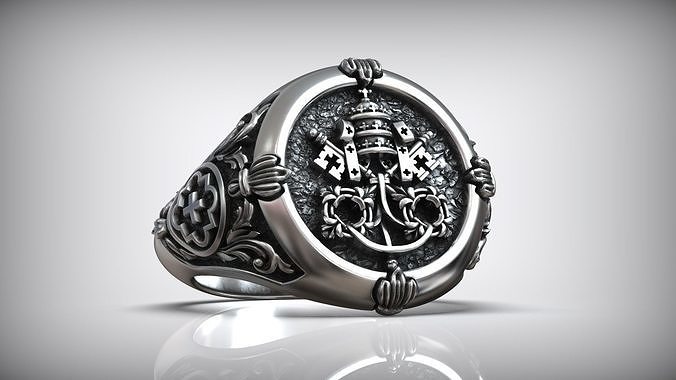 The Keys of Heaven Saint Peter Symbol Christian Ring 3D model 3D ...