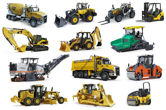 Collection Construction Machines 3D model | CGTrader