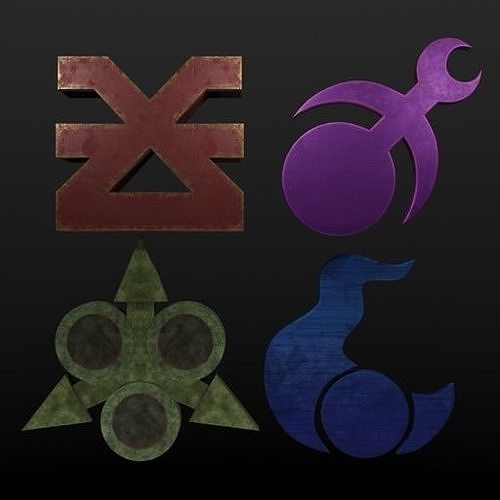 WARHAMMER 40K CHAOS GODS SYMBOLS free VR / AR / low-poly 3D model ...