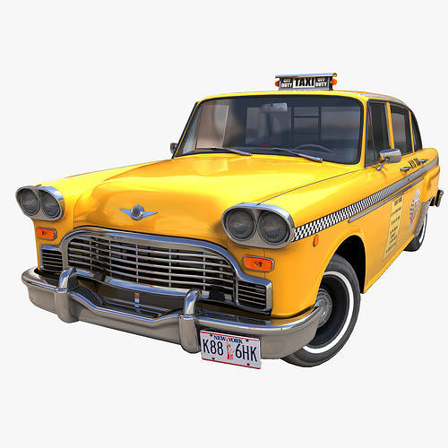 3D model Yellow Taxi Cab VR / AR / low-poly | CGTrader