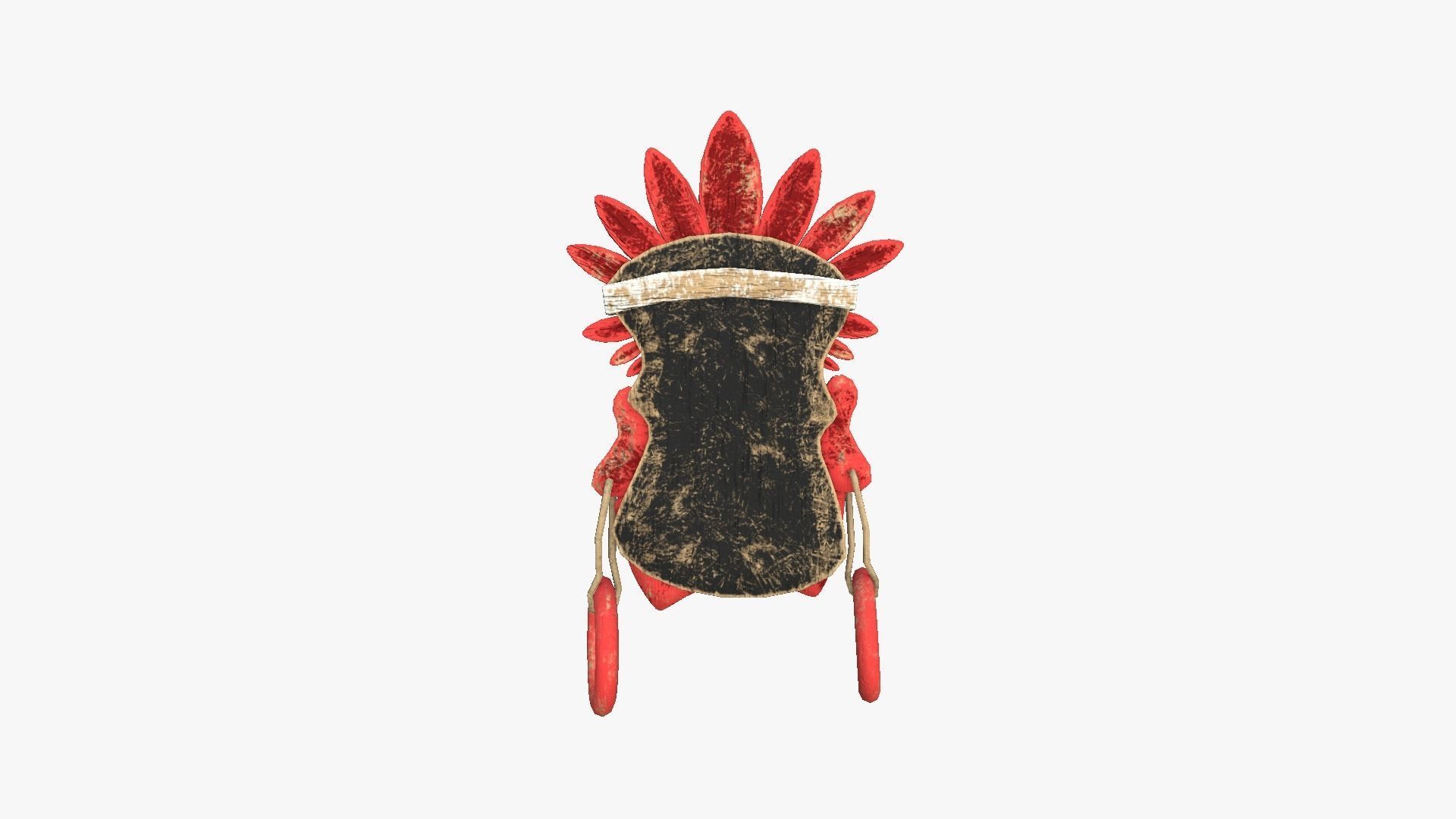 3D model Tribal Mask J02 Black Red - Costume Character Design VR / AR ...