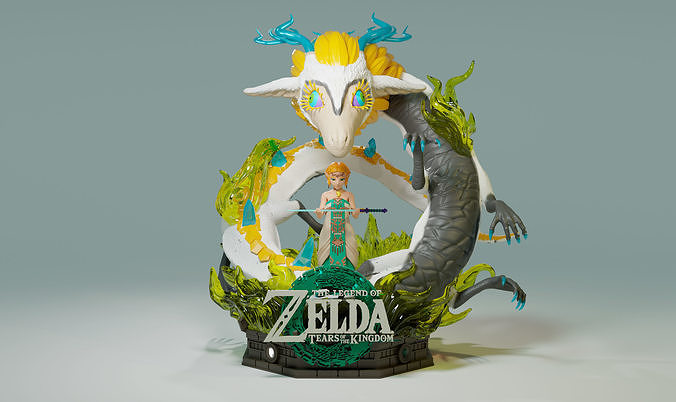 Zelda and Dragon TOTK 3D model 3D printable | CGTrader