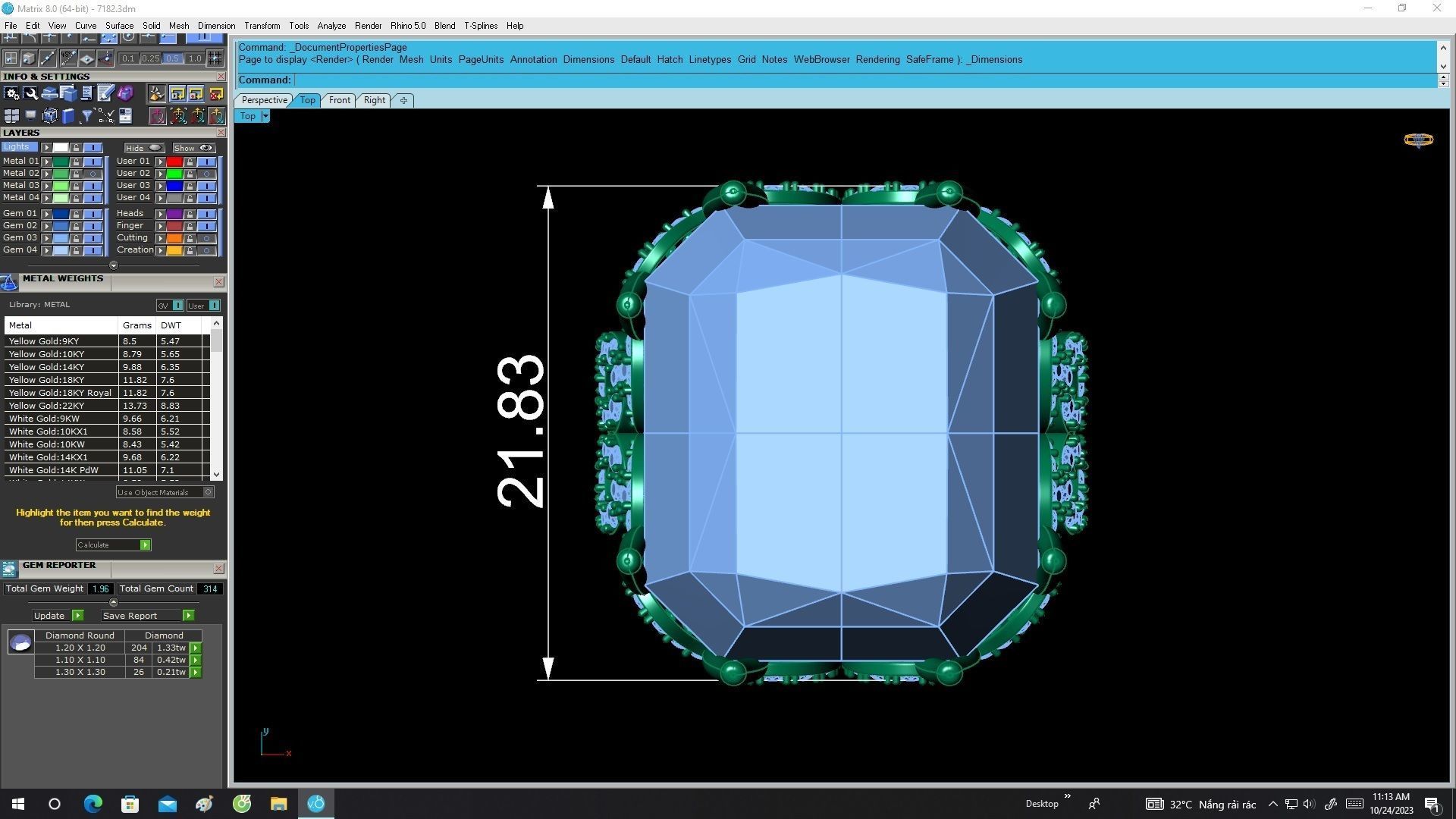 7182 Big Stone Art Diamond Ring For Women 3D model 3D printable | CGTrader