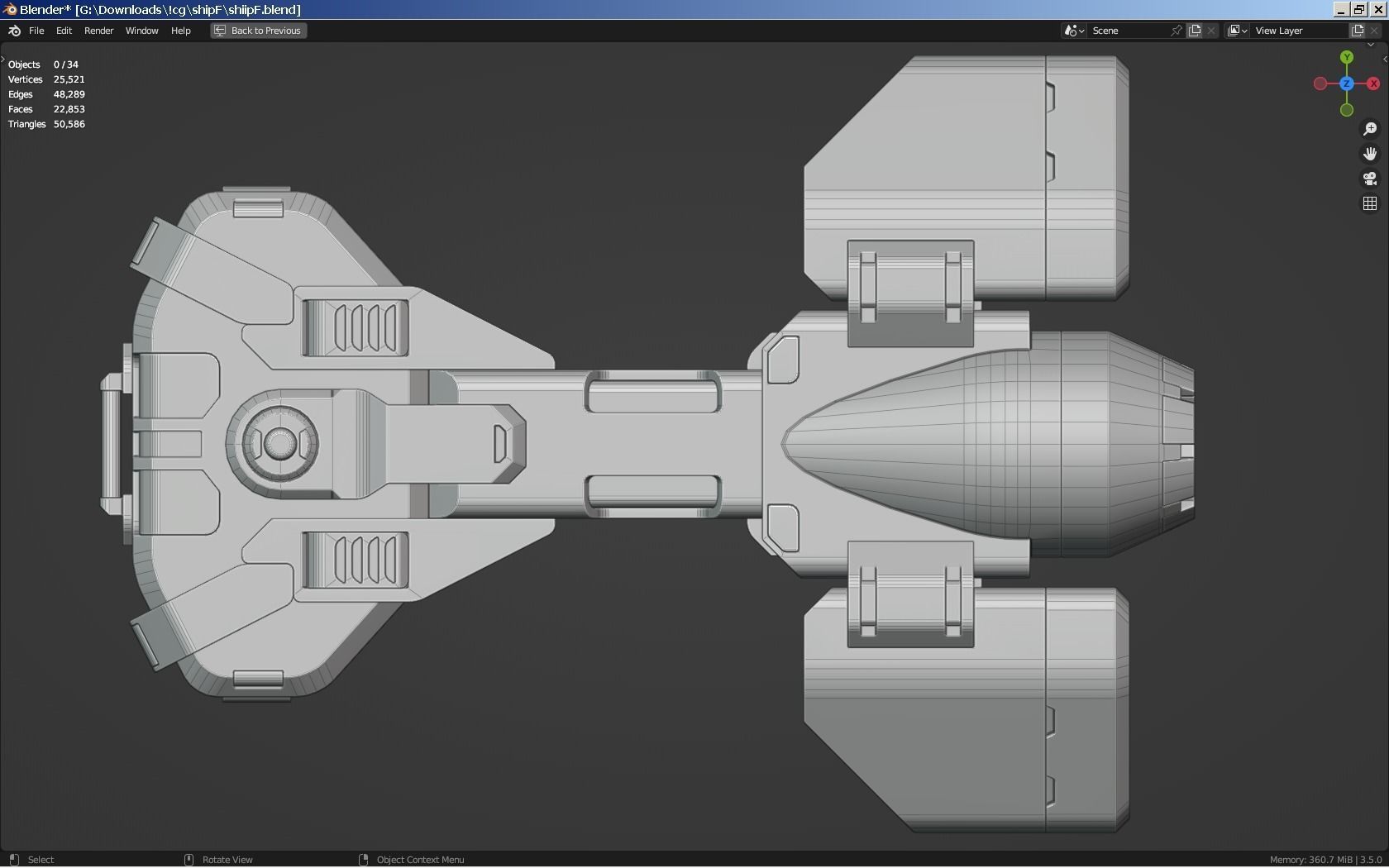 3D model Sci-Fi Scout Spaceship VR / AR / low-poly | CGTrader