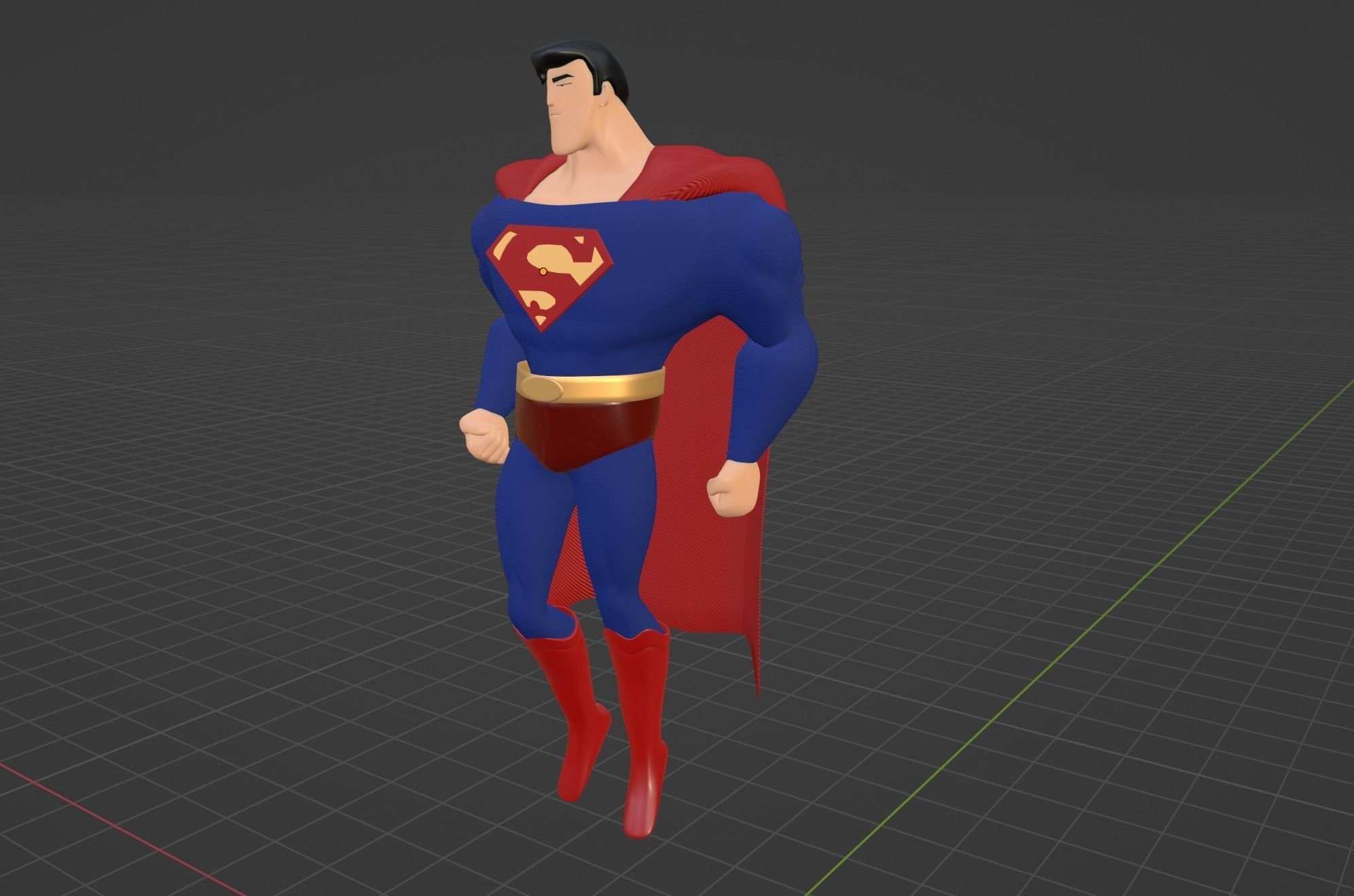Superman - DC Animated Universe 3D model rigged | CGTrader