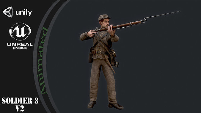 3D model Soldier 3 version 2 VR / AR / low-poly | CGTrader