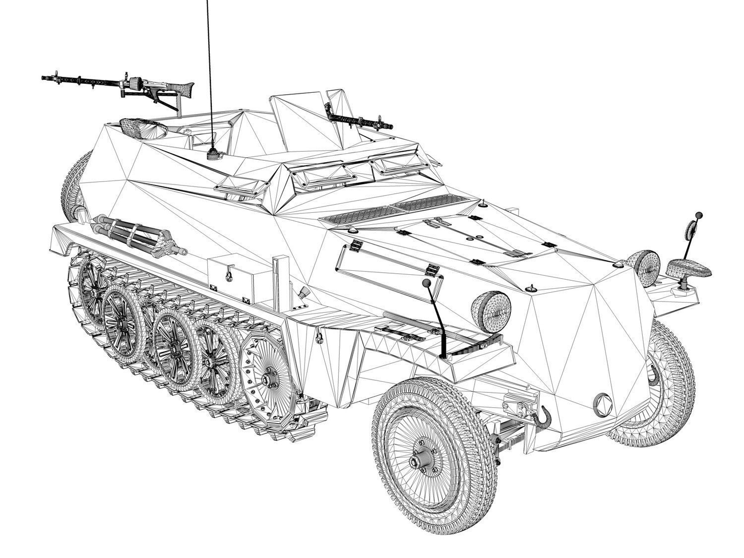 SDKFZ 250 - German Halftruck 3D model | CGTrader