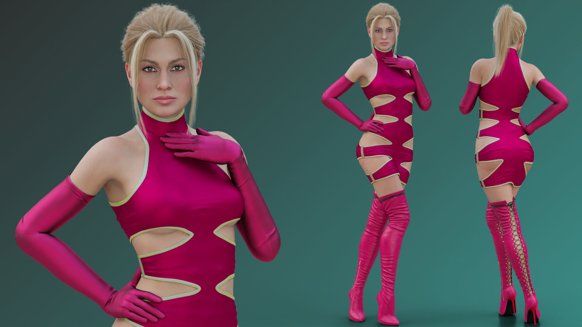 3D model Singer Jennifer Lopez with Shiny Concert Party Style Dress VR ...