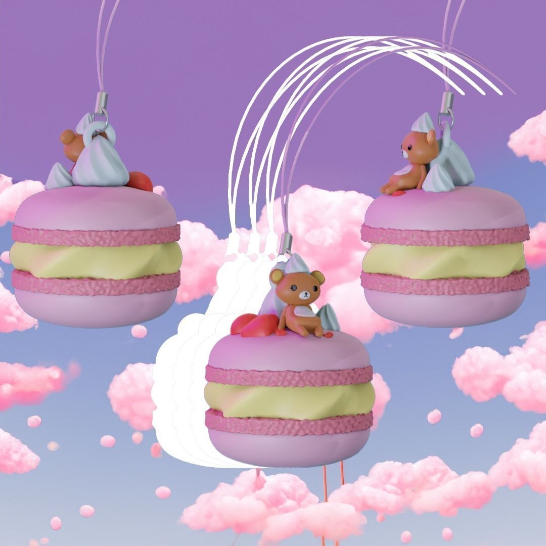 Rilakkuma macaron charm 3D model 3D printable | CGTrader