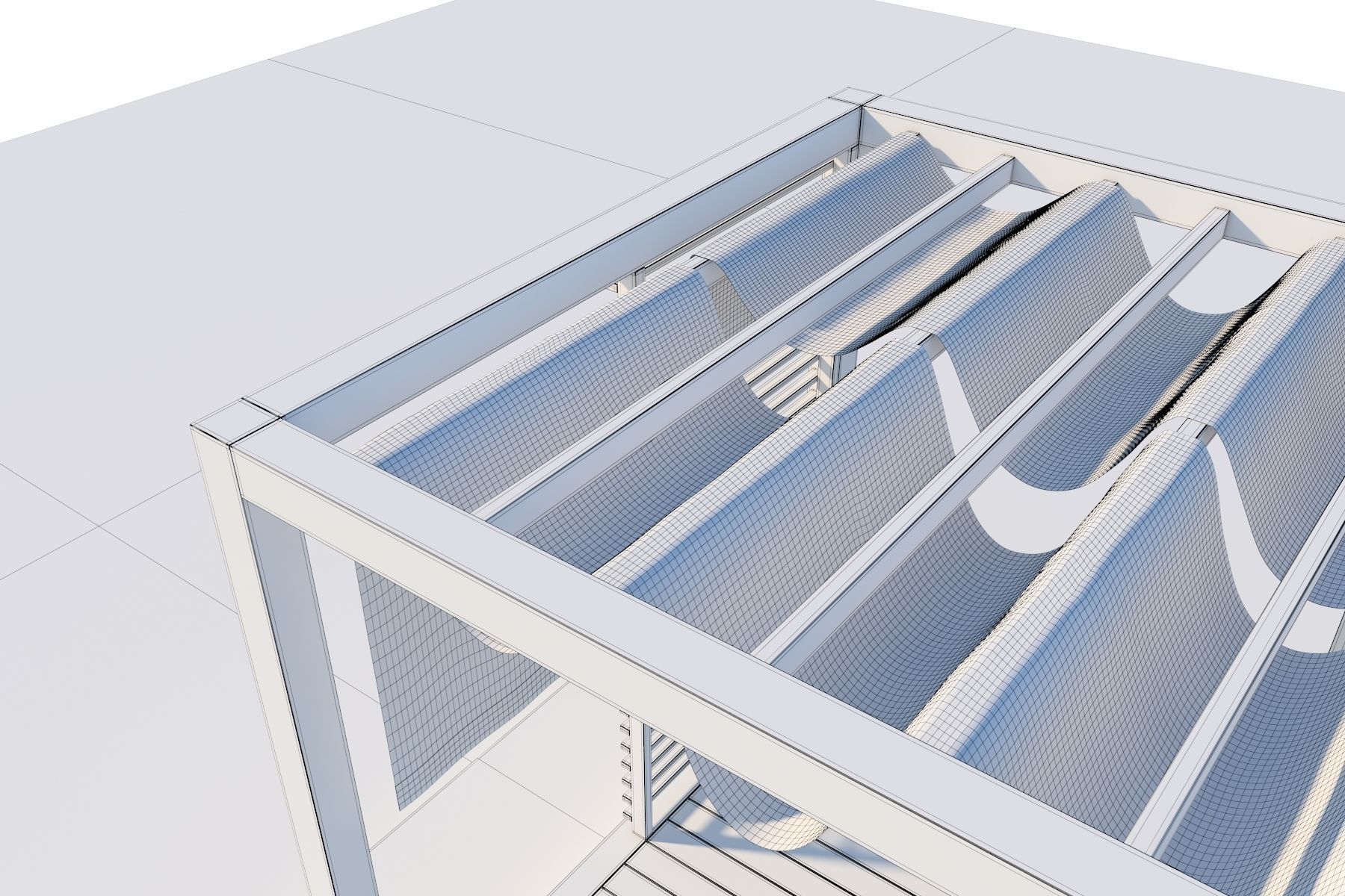 Pergola With Patio Cover And Curtains 3D model | CGTrader