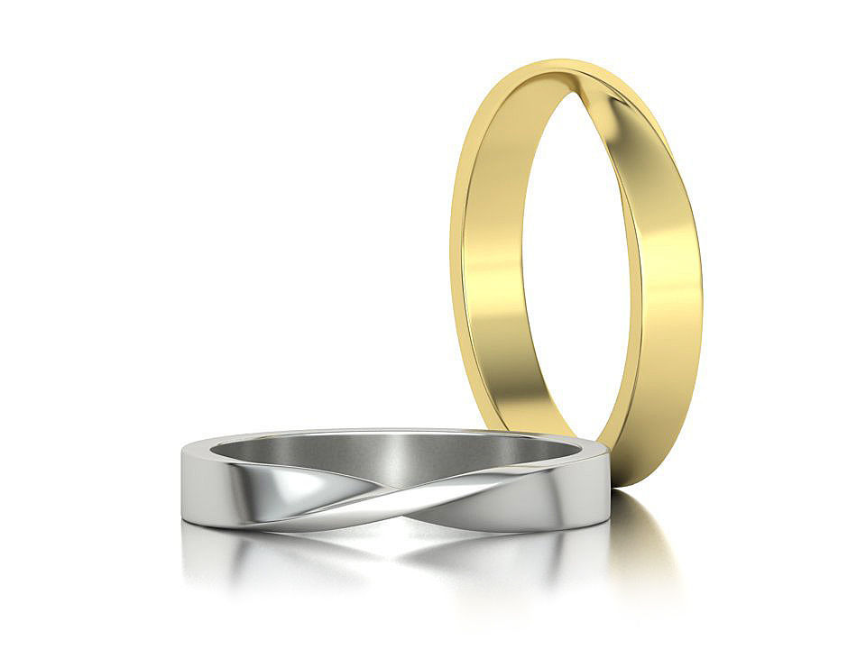 Mobius Wedding Band Ring 3p5 mm wide band 3dmodel 3D model 3D printable ...