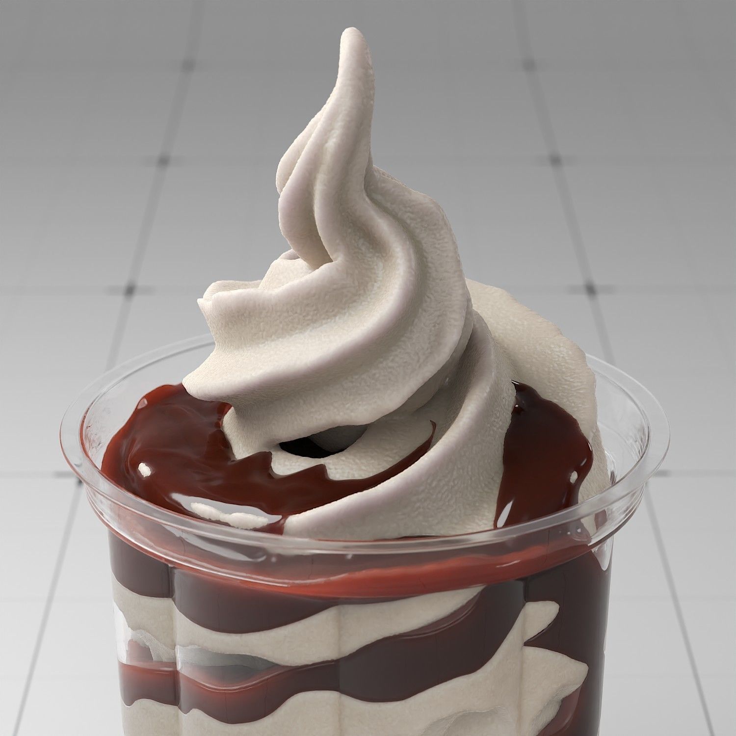 Soft Serve Sundae Ice Cream 3D model | CGTrader