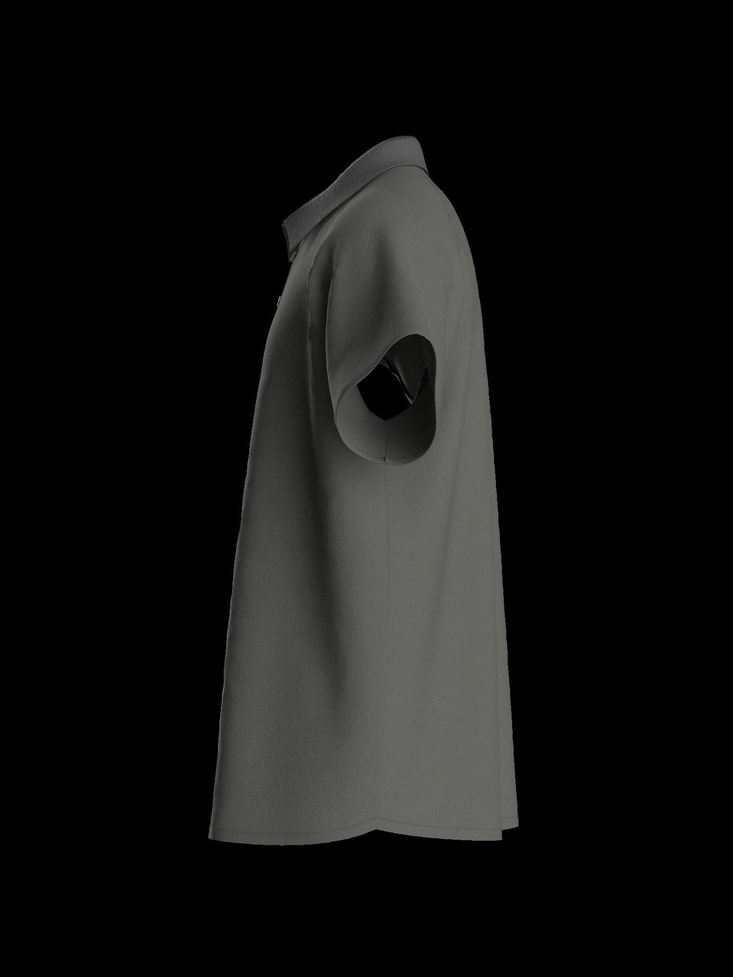 Male oversized raglan polo tshirt 3D model animated rigged | CGTrader