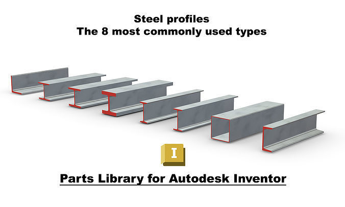 Steel Profiles - CAD Library for Autodesk Inventor 3D model | CGTrader