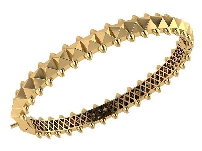 Direct casting gold bracelet 3D model animated | CGTrader