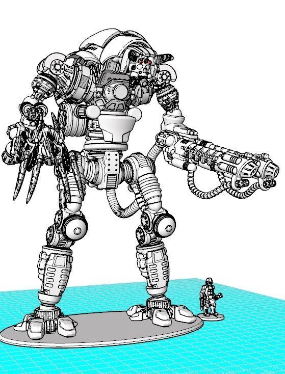 Cazador Double Chain Weapons And Heavy Flame Cannon-Separate 3D model ...