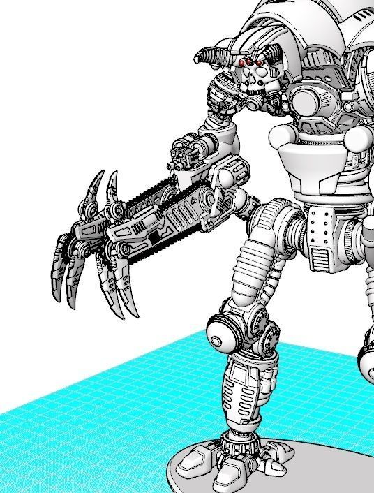 Cazador Double Chain Weapons And Heavy Flame Cannon-Separate 3D model ...