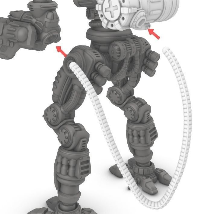 Cazador Double Chain Weapons And Heavy Flame Cannon-Separate 3D model ...