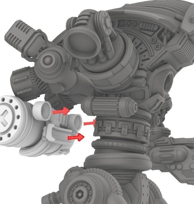 Cazador Double Chain Weapons And Heavy Flame Cannon-Separate 3D model ...