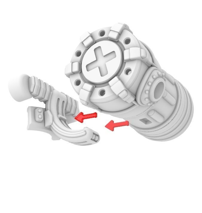 Cazador Double Chain Weapons And Heavy Flame Cannon-Separate 3D model ...