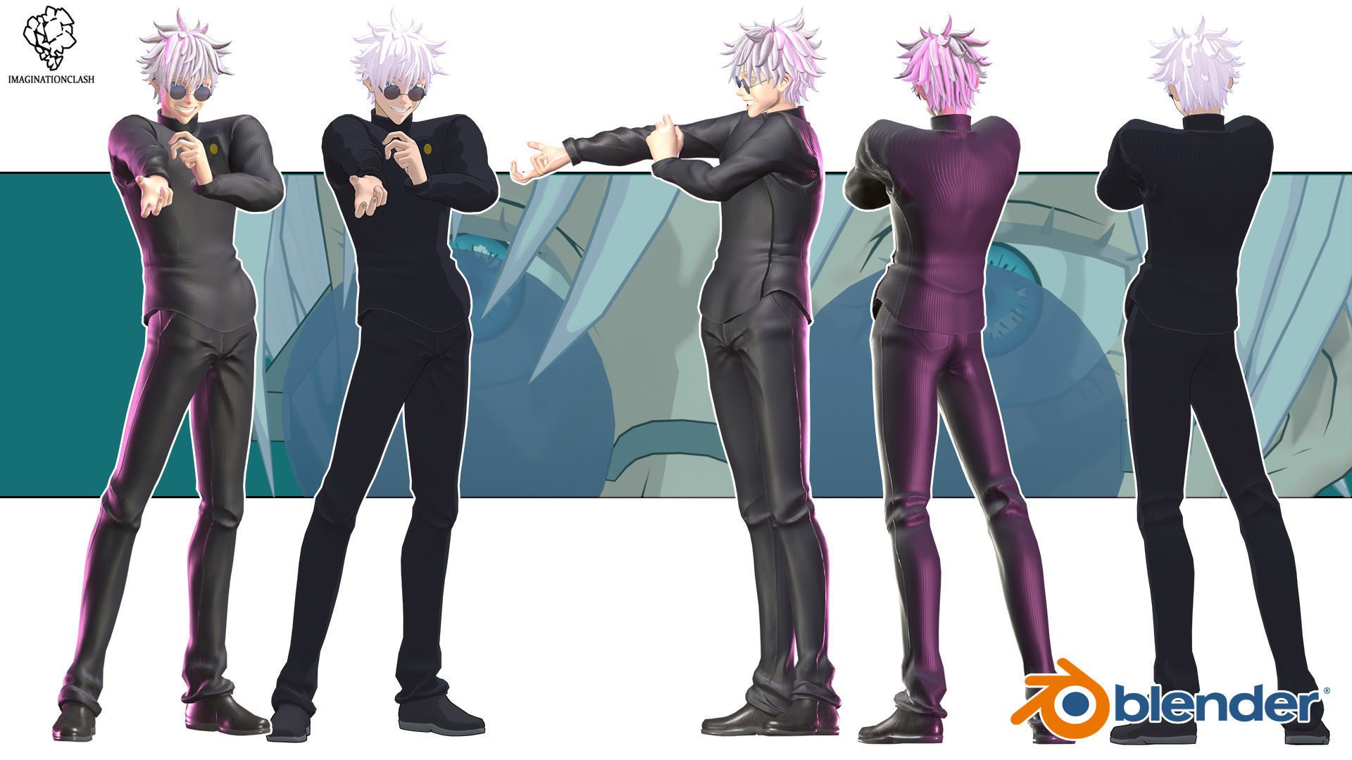 Gojo Satoru 3D model rigged | CGTrader