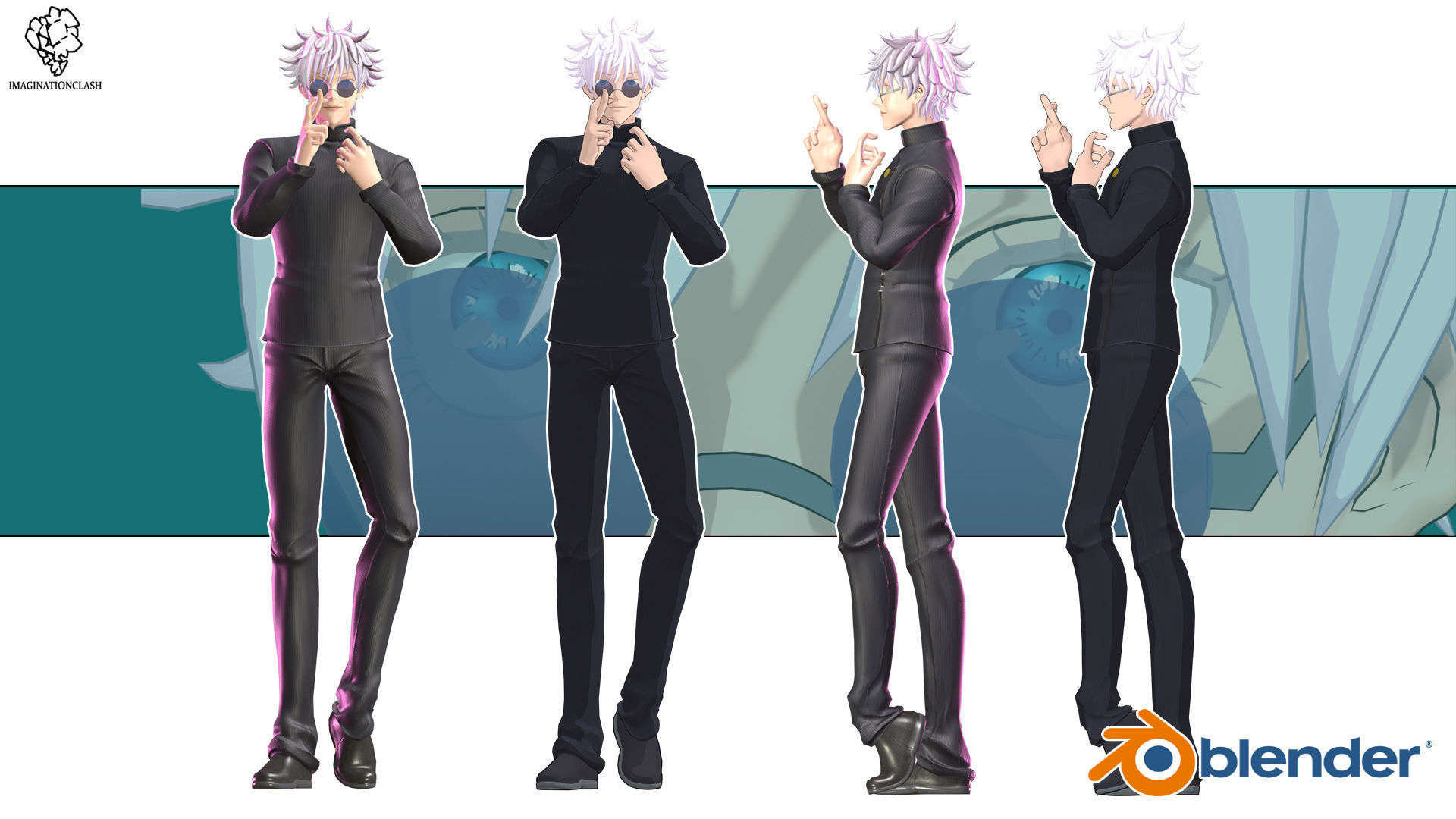 Gojo Satoru 3D model rigged | CGTrader