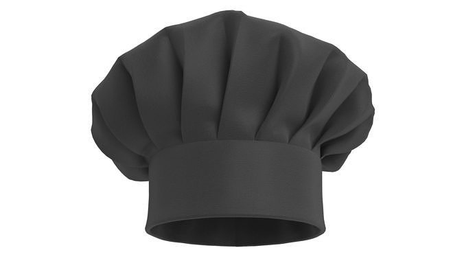 Chef Hat 01 Black 3D model | CGTrader