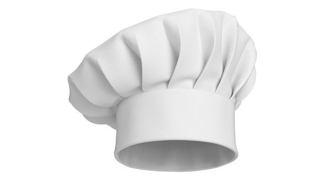 Chef Hat 01 White 3D model | CGTrader