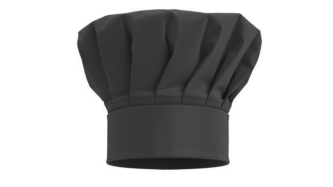Chef Hat 03 Black 3D model | CGTrader