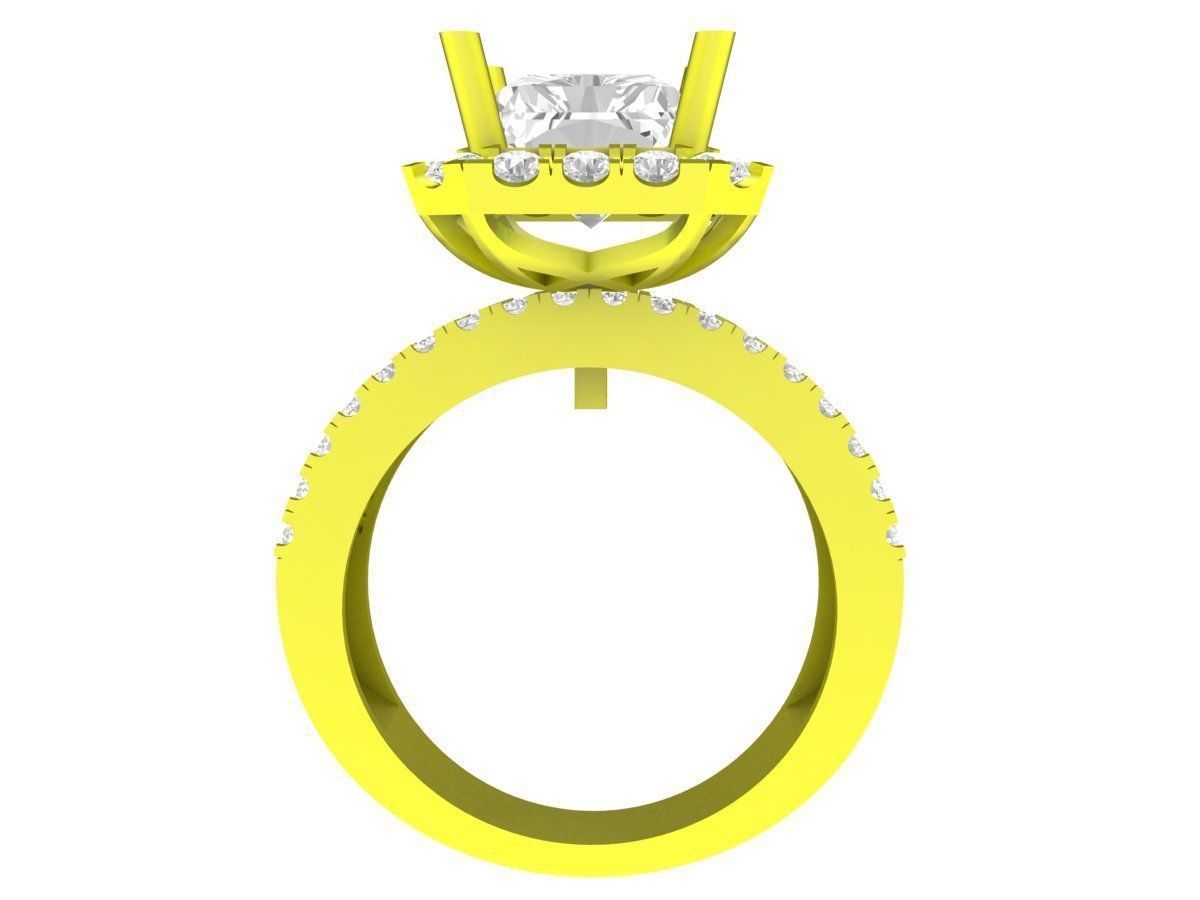 7090 luxury radiant diamond engagement ring for women 3D model 3D printable | CGTrader
