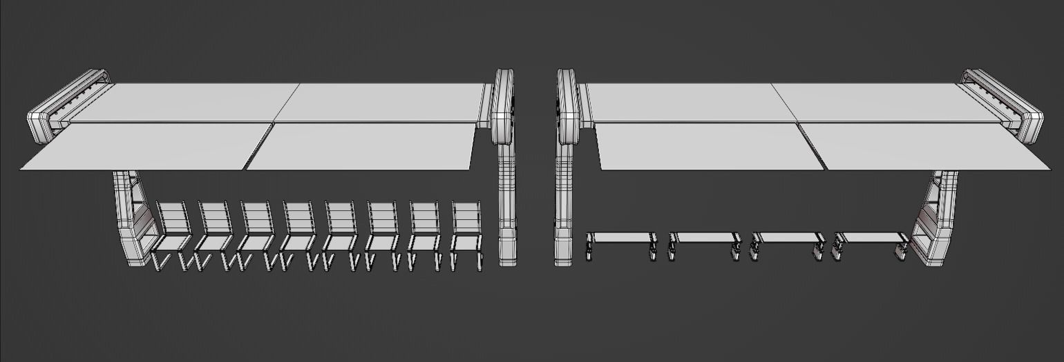 3D model 7 Bus Stop collection 3d models - Bus Stations table and chair ...