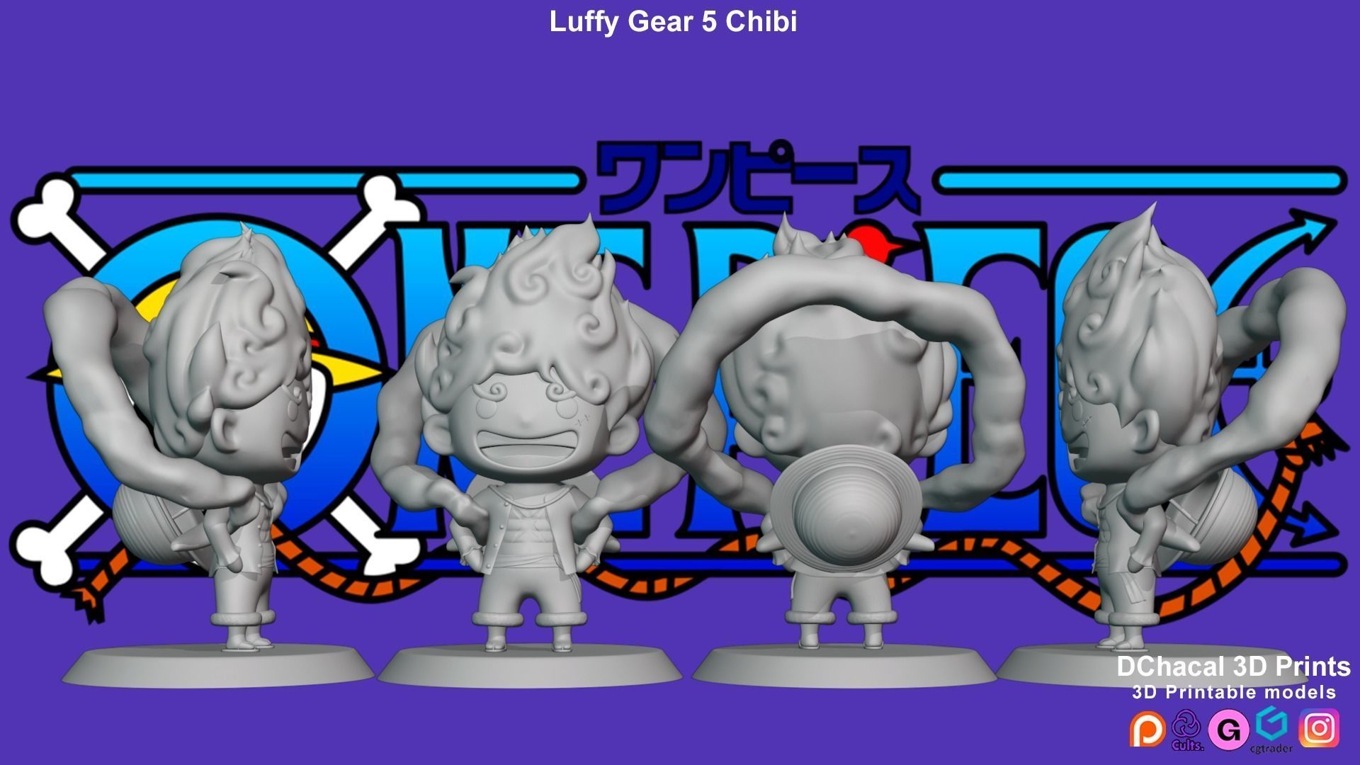 Luffy Gear 5 Chibi - One Piece 3D model 3D printable | CGTrader