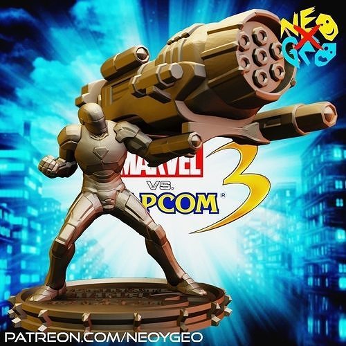 IRON MAN WITH PROTON CANNON - MARVEL VS CAPCOM 3 free 3D model 3D ...