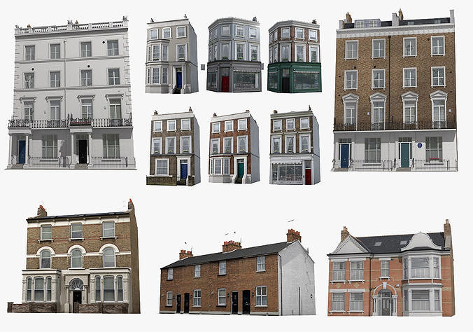 3D model English Buildings Collection VR / AR / low-poly | CGTrader