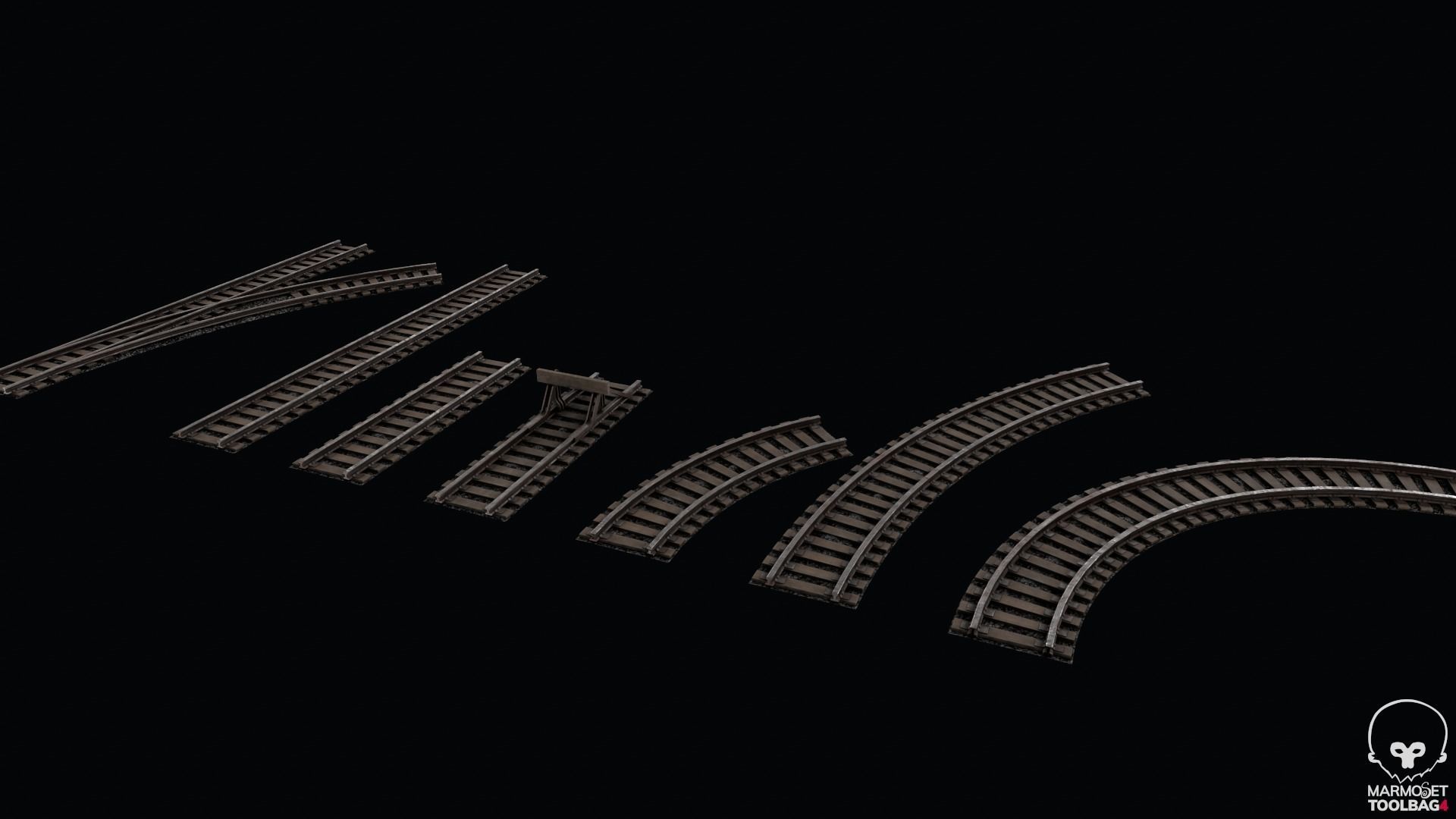 3D model Old Modular Railway Tracks VR / AR / low-poly | CGTrader