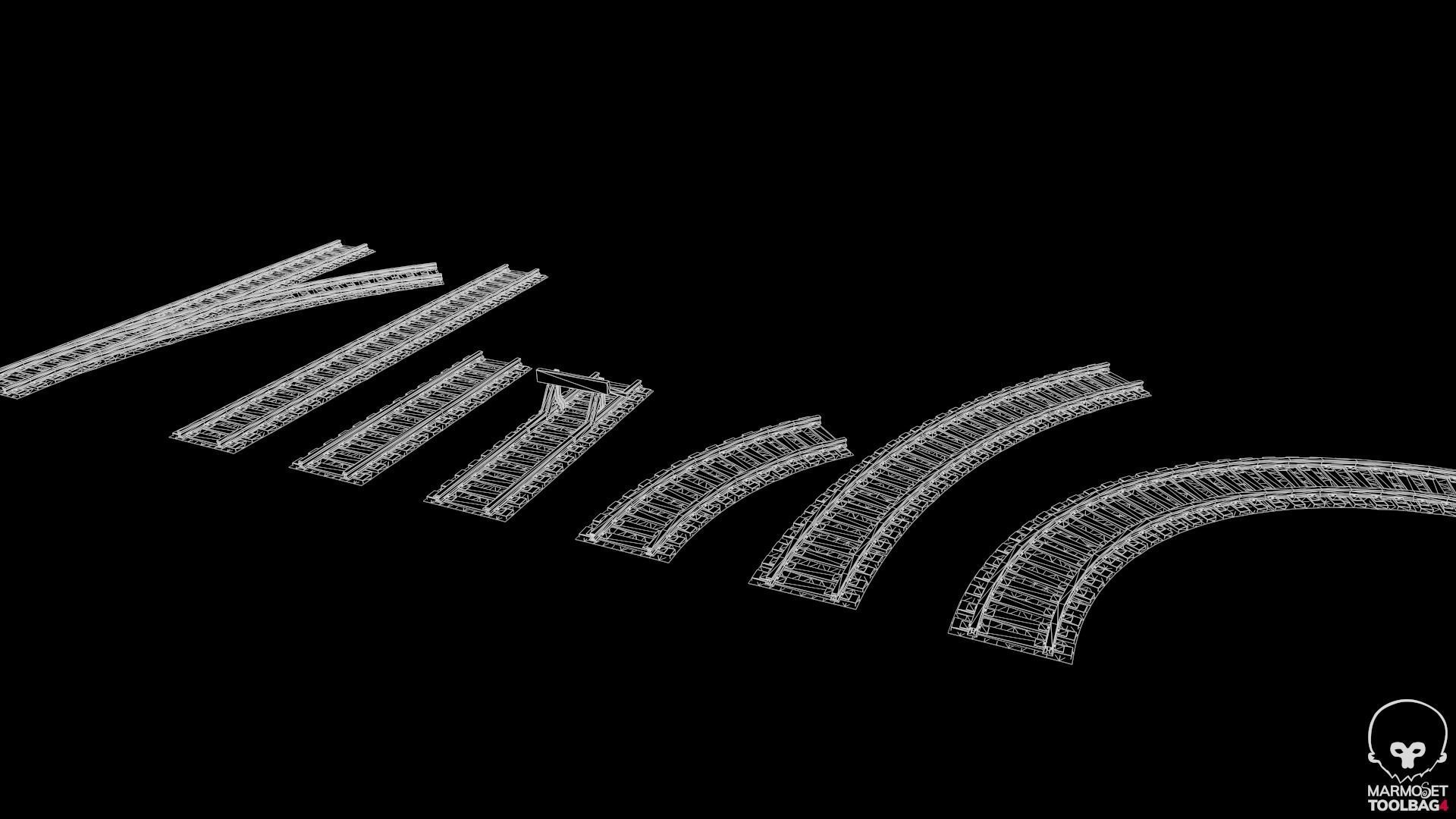 3D model Old Modular Railway Tracks VR / AR / low-poly | CGTrader