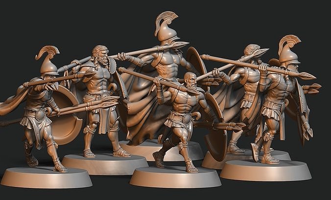 Ancient Greek Peltasta - Trathian Wolves - 32mm Miniatures 3D model 3D ...