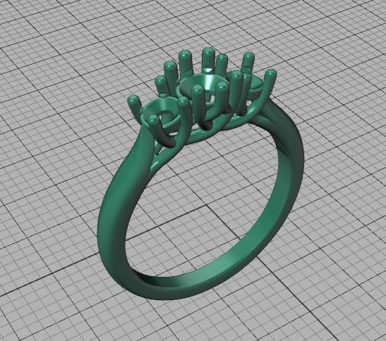 3 Stone Trellis Engagement Ring Bespoke Ring 3dmodel 3D model 3D ...