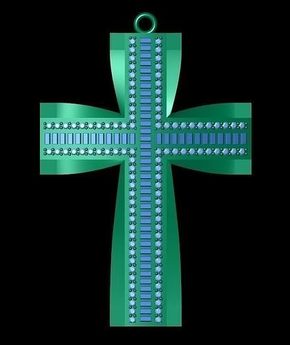 Cross pendant III 3D model 3D printable | CGTrader
