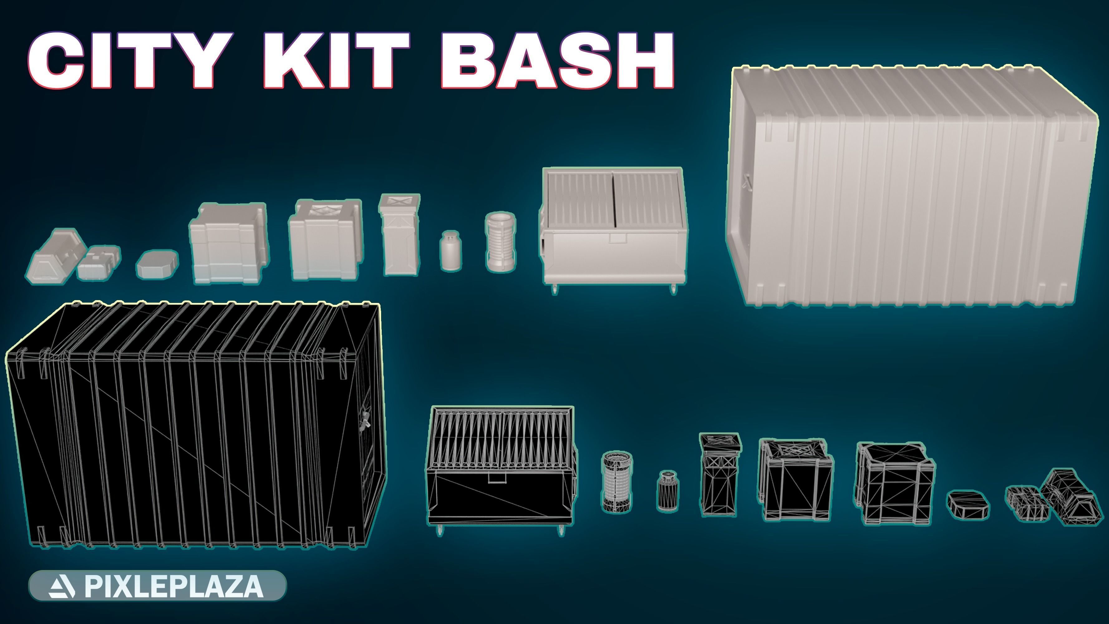 3D model 50 SCI-FI CITY STREET KITBASH-GAME READY VR / AR / low-poly | CGTrader