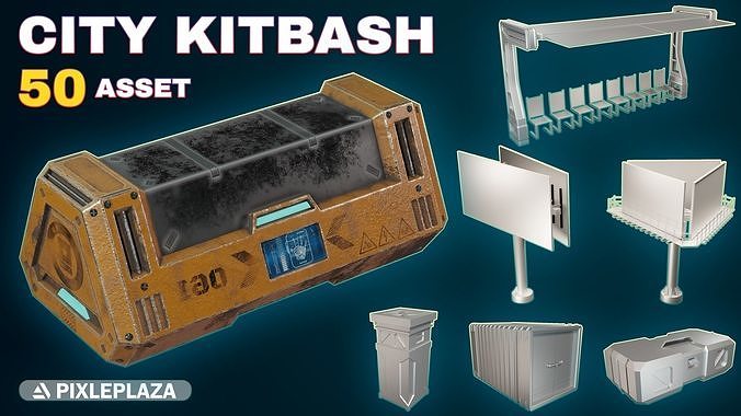 3D model 50 SCI-FI CITY STREET KITBASH-GAME READY VR / AR / low-poly | CGTrader