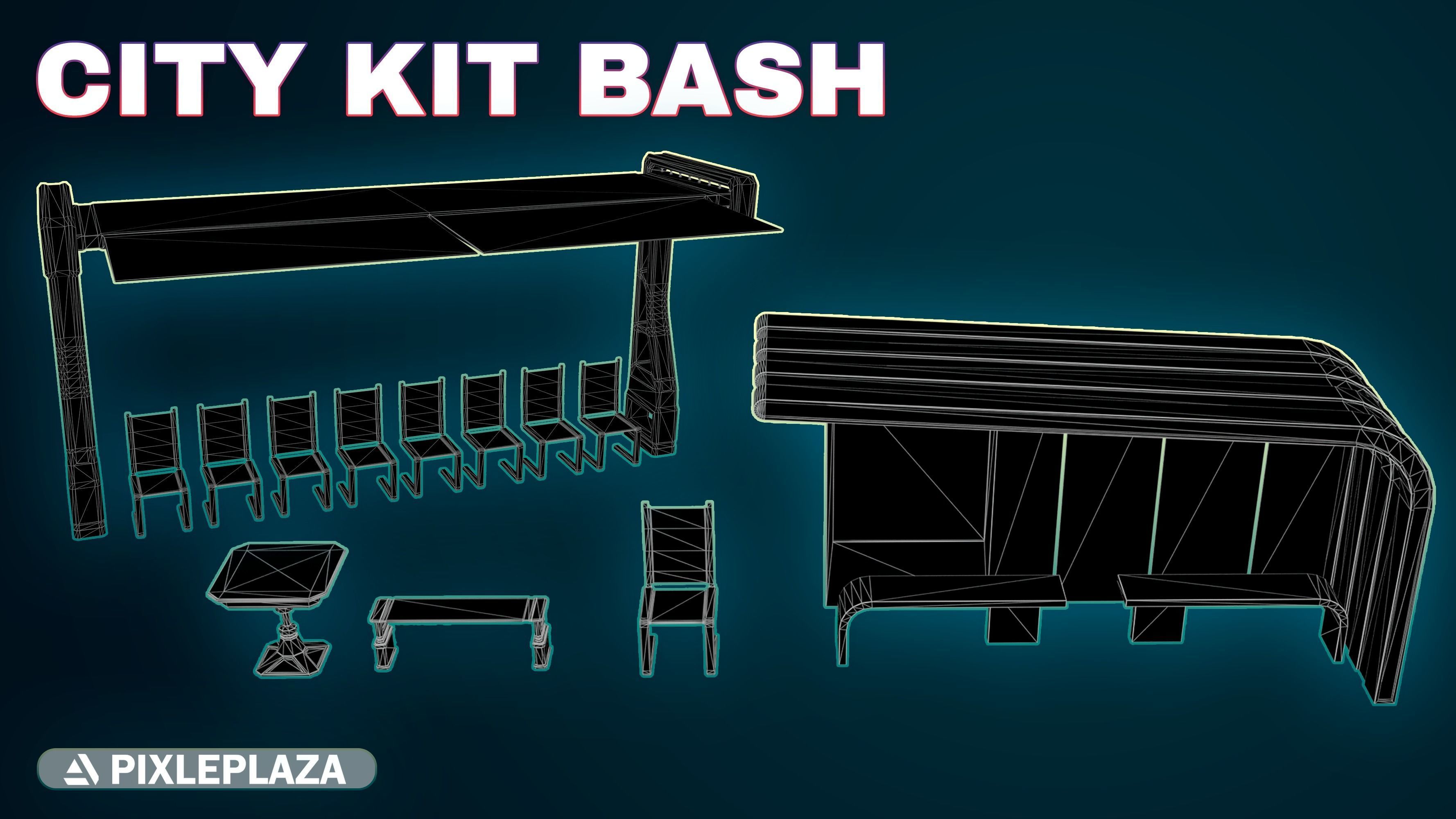 3D model 50 SCI-FI CITY STREET KITBASH-GAME READY VR / AR / low-poly | CGTrader