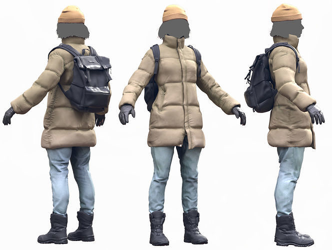 3D model Female Winter Outfit 4 VR / AR / low-poly | CGTrader
