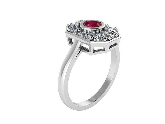 Octagonal Royal Ring 4014 3D model 3D printable | CGTrader