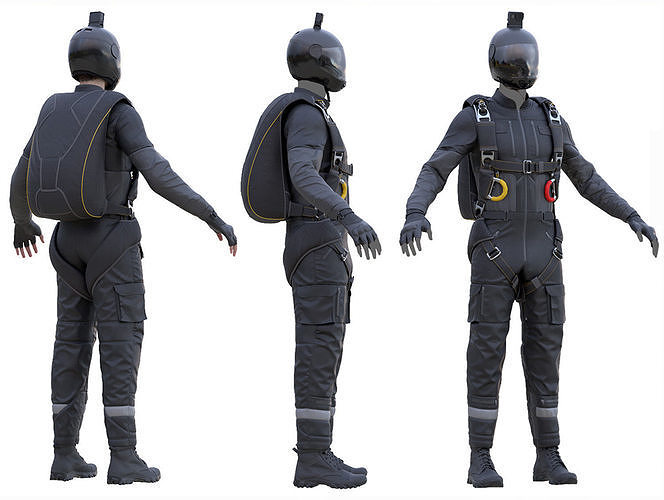 3D model Male Skydiving Suit VR / AR / low-poly | CGTrader